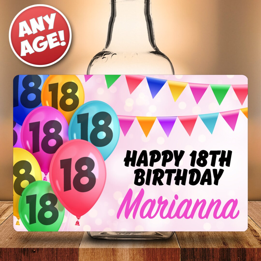 18th Birthday Mini Liquor Bottle Labels, Birthday Party Liquor Bottle ...