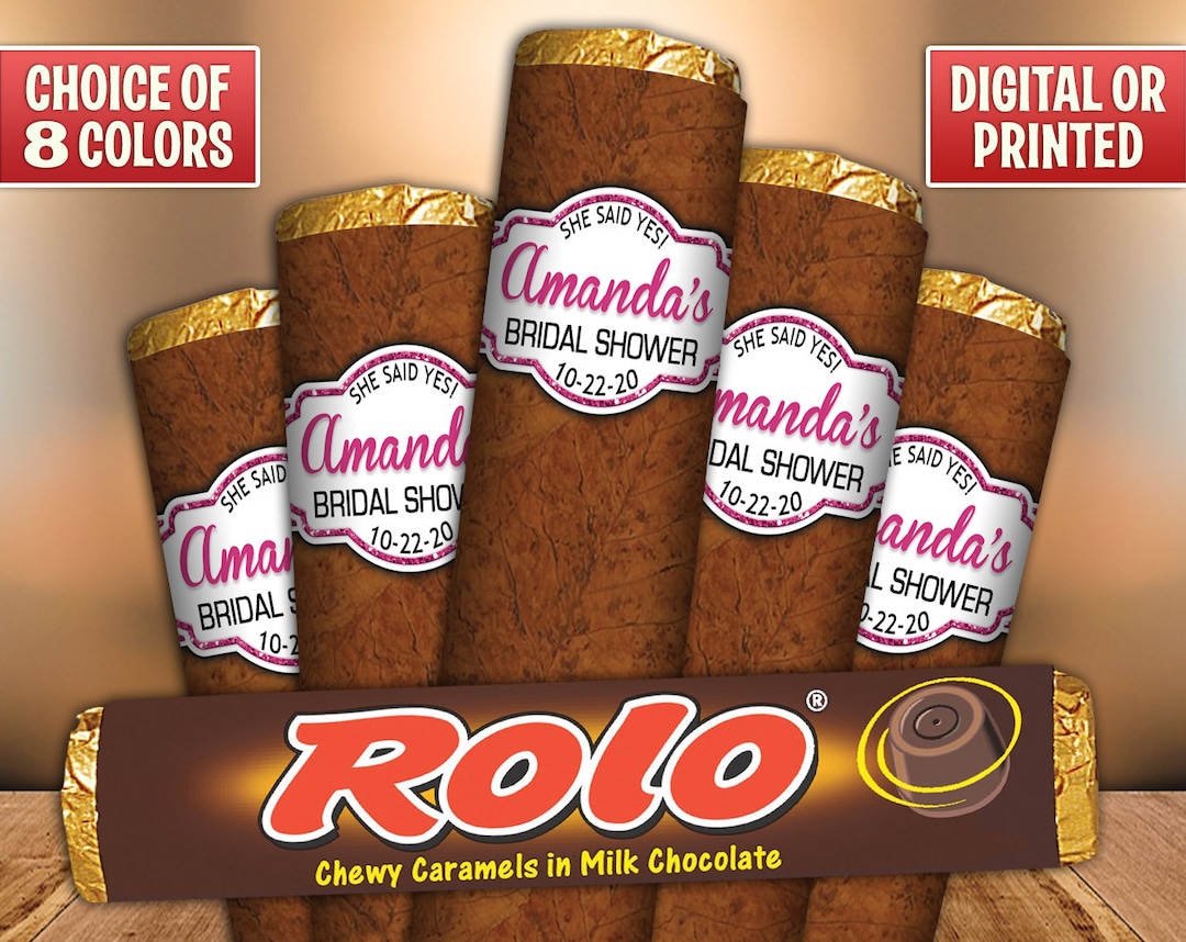 Personalized Digital Bridal Shower Rolo's Chocolate Cigar Wrappers ...