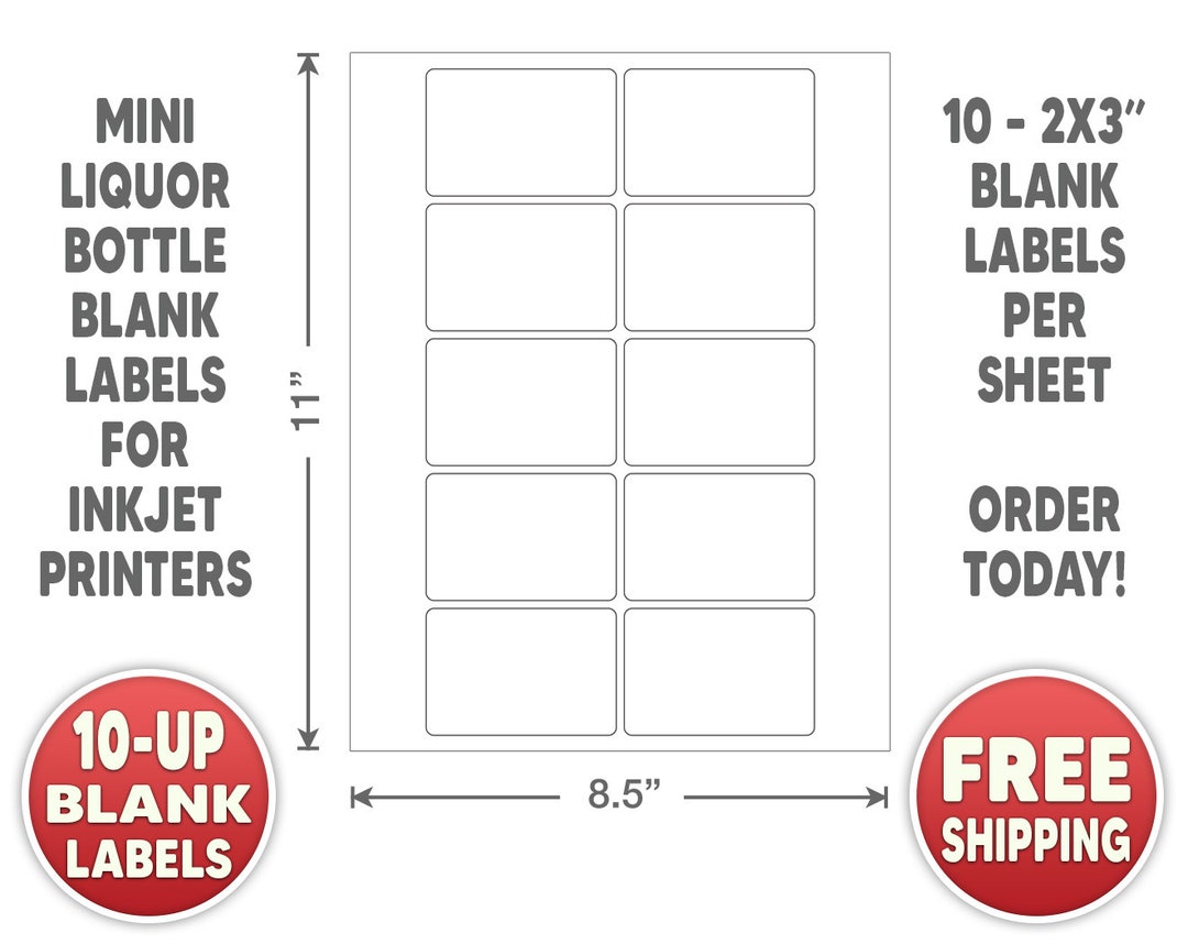 2"x3" Blank Labels: Gloss or Waterproof Paper, 10 per Page - Etsy