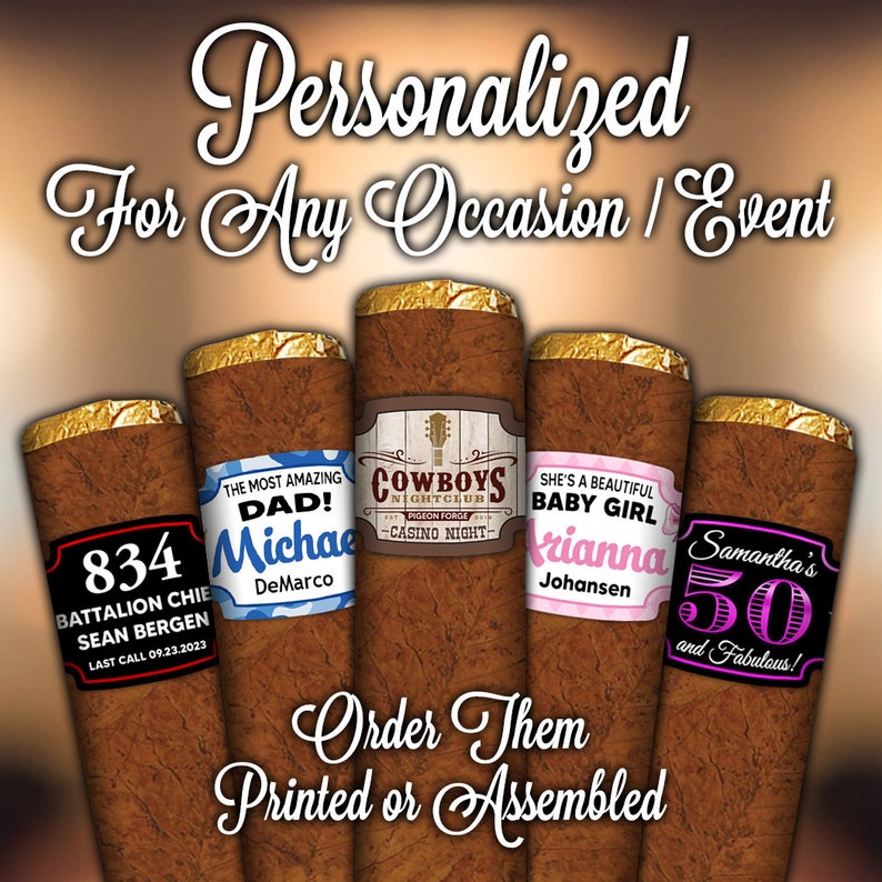 DIGITAL FILE - Made to Order - Chocolate Cigars Party Favors, Birthday ...