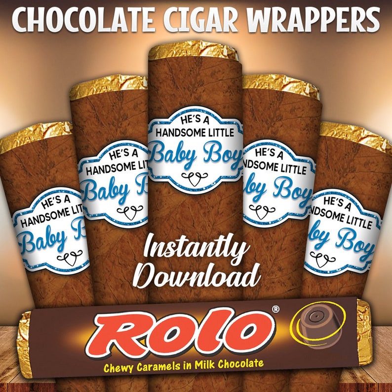 Instant Digital File - It's A Boy Chocolate Cigar Favor Wrappers for ...