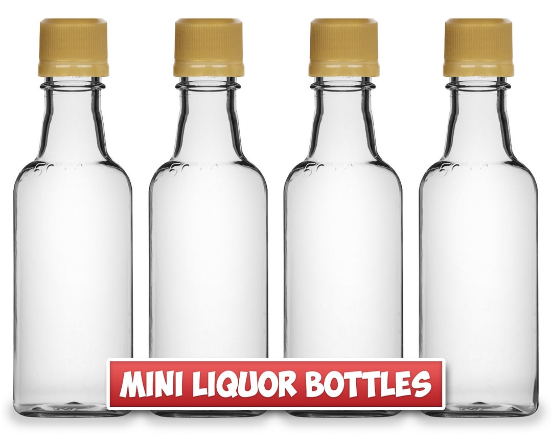 Mini Liquor Bottles, 50ml, Small Empty Plastic Mini Alcohol Bottles ...