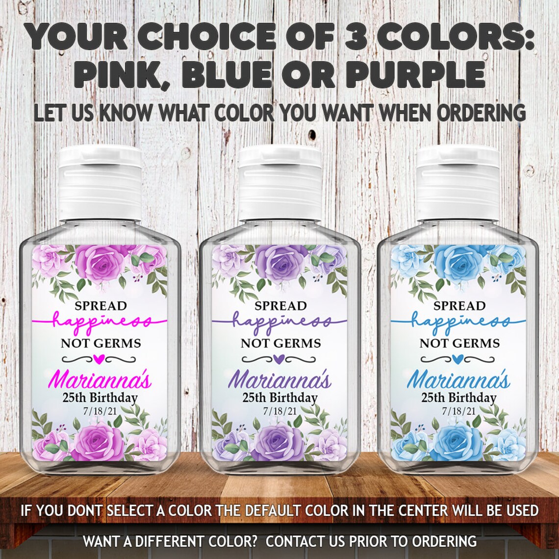 Hand Sanitizer Labels for Birthday Favors Personalized - Etsy