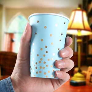 Blue and Gold Party Supplies 200pcs Disposable Paper Set Includes ...