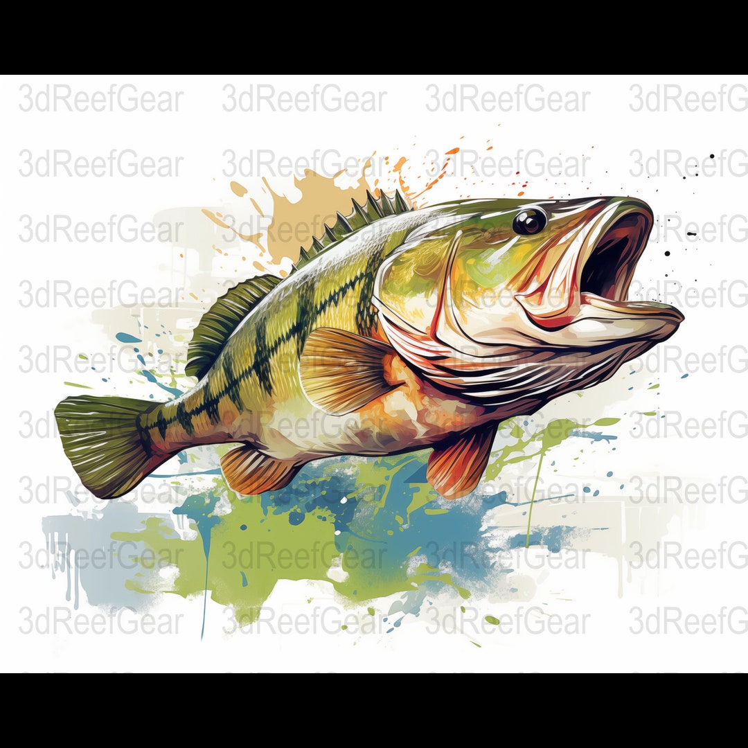 Largemouth Bass Watercolor Digital Download - Etsy