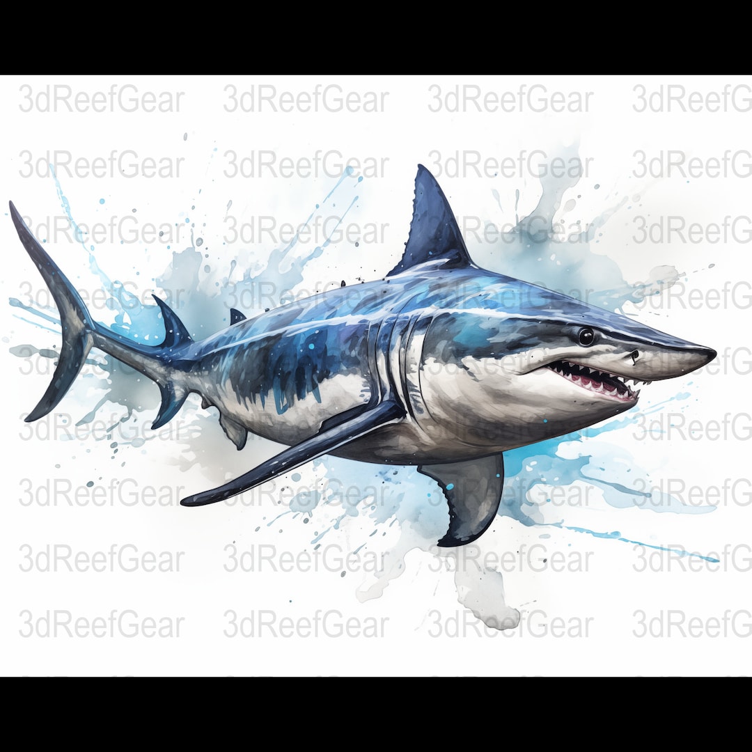 Mako Shark Watercolor Digital Download - Etsy