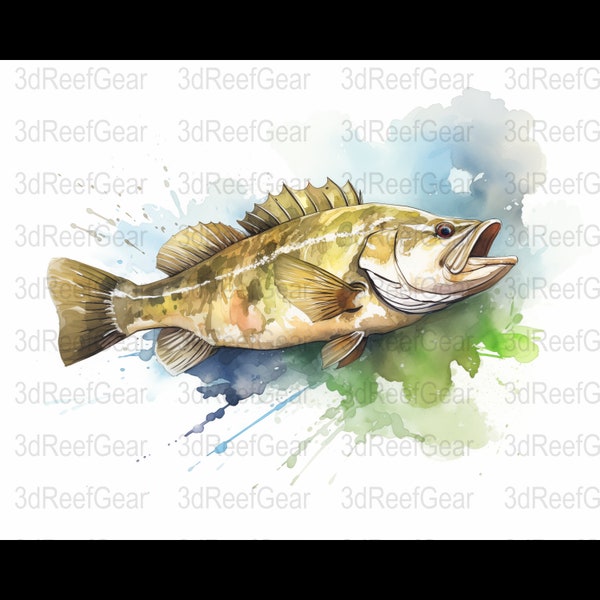 Bass Watercolor - Etsy