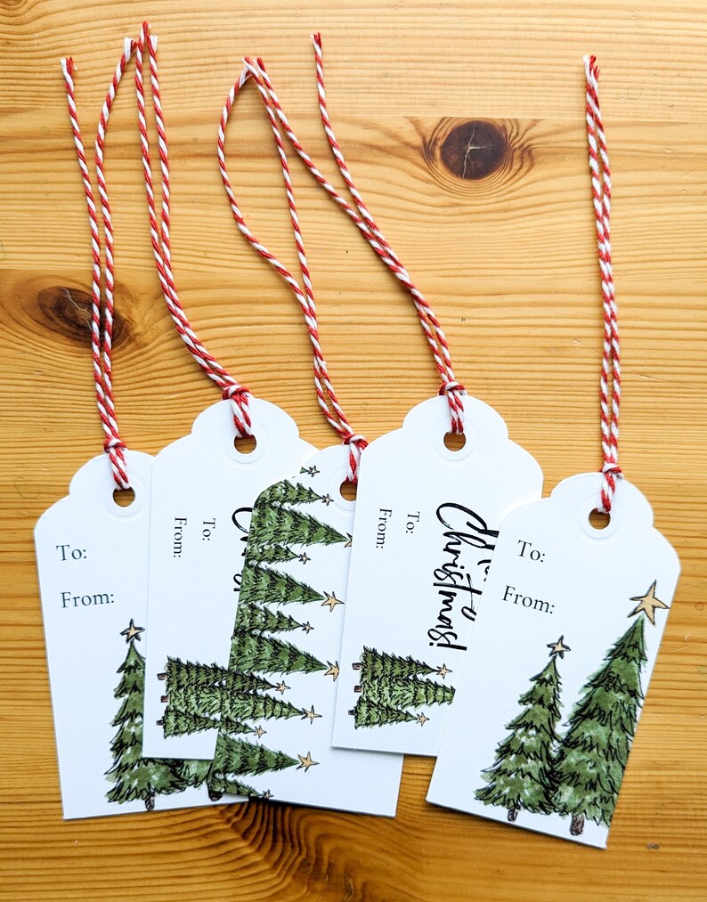 Christmas Tree Gift Tags 5 Christmas Gift Tags - Etsy