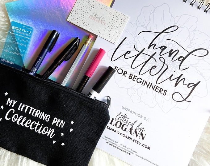 Hand Lettering for Beginners Workbook | Hand Lettering Kit | Lettering ...