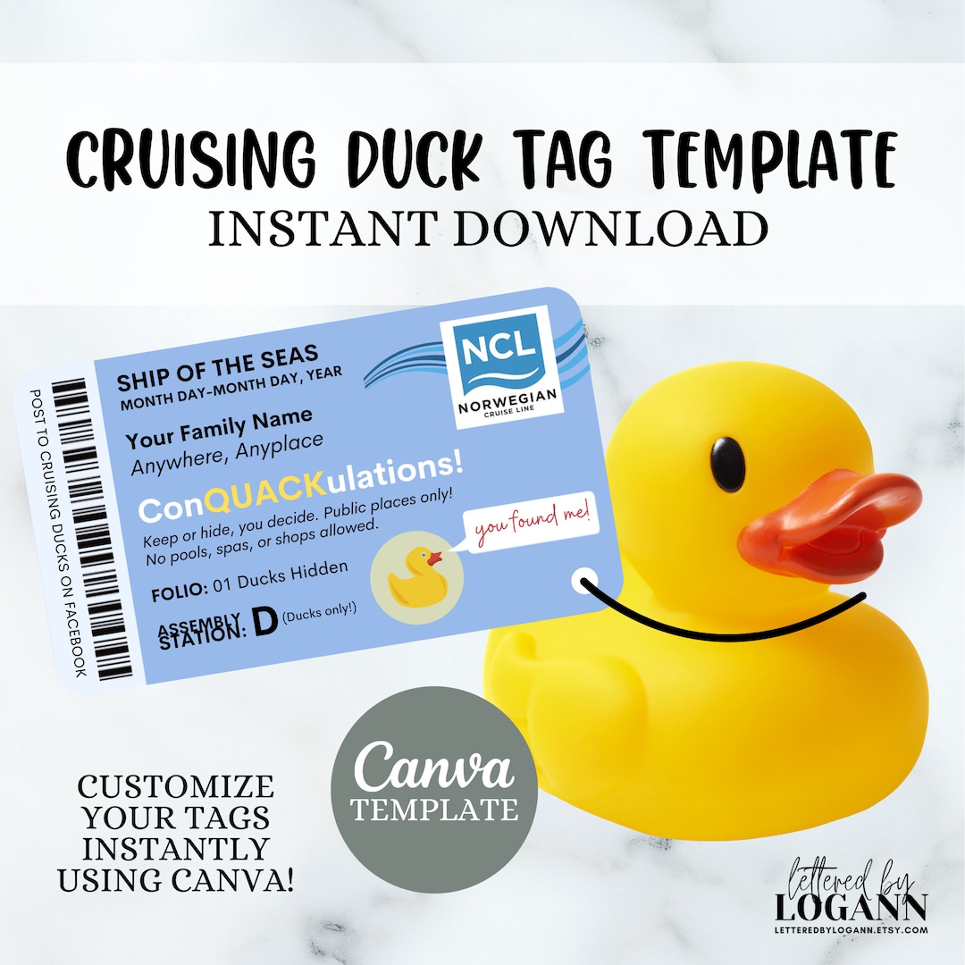 Cruising Ducks Tag Template Traveling Ducks Labels Duck - Etsy