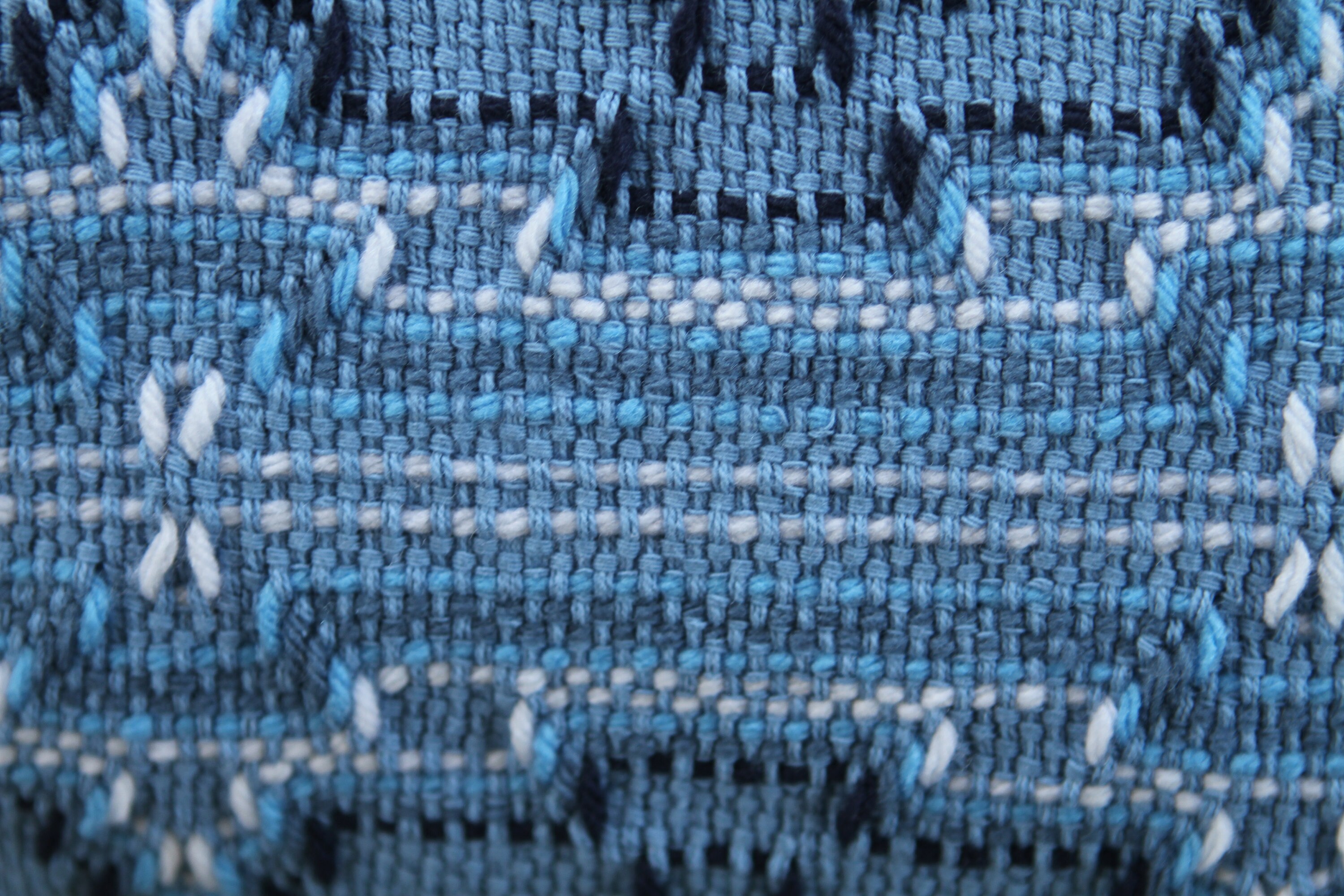 Handmade Afghan - Blue Base With Dark Blue, Medium Blue, and White ...