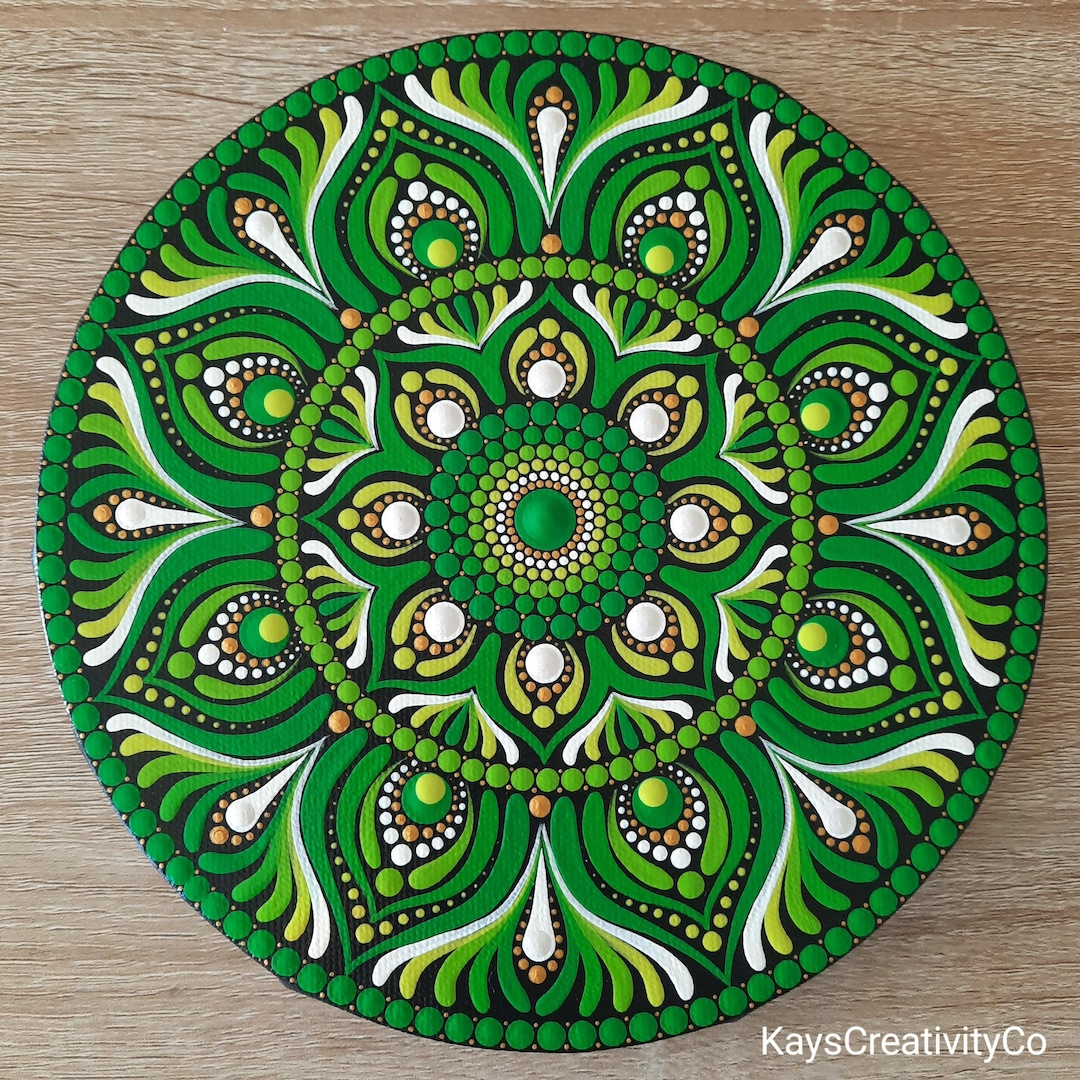 8" Green Mandala - Etsy
