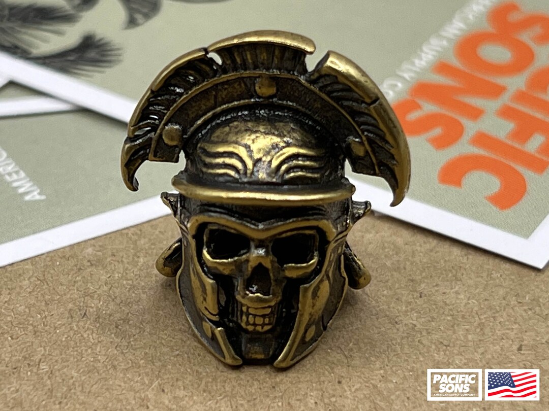 Trojan Skull Brass Lanyard Bead - Etsy