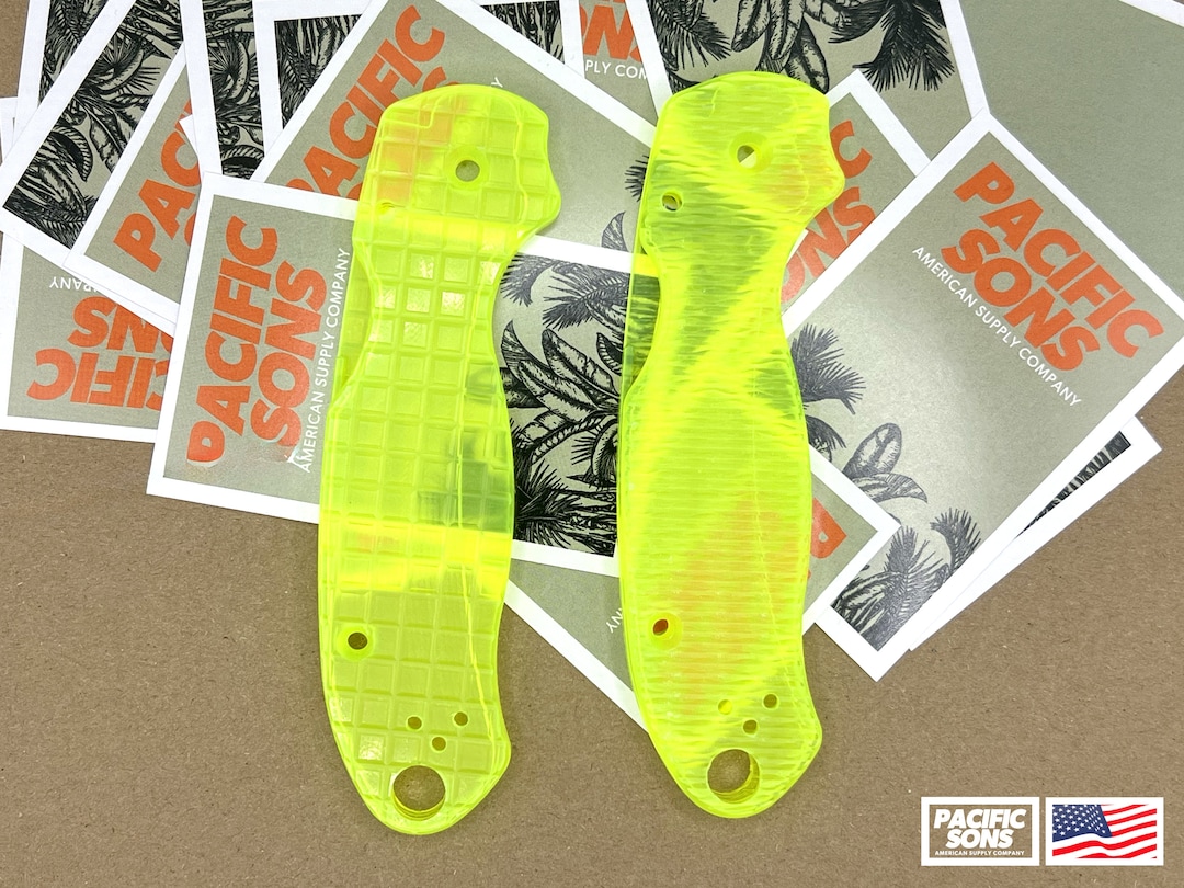 Spyderco Para 3 - Neon Acrylic Scales - Etsy