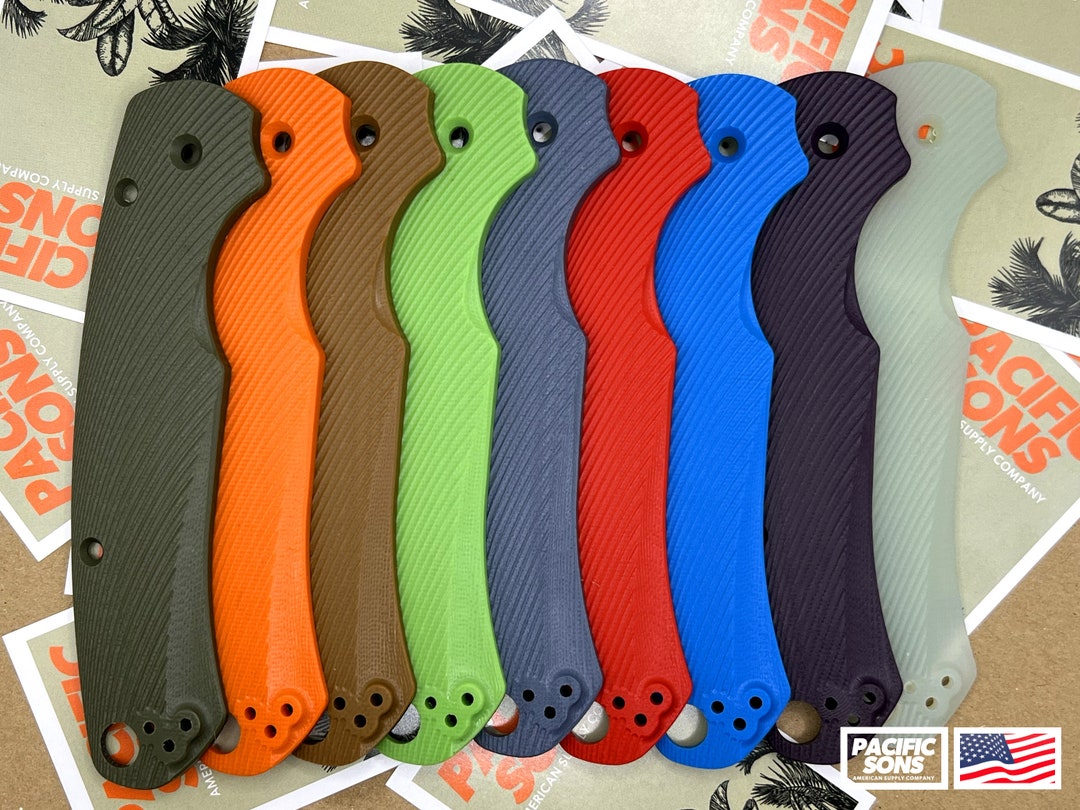 Contoured G10 Scales for Your Spyderco Paramilitary 2 - Sunrise Pattern ...