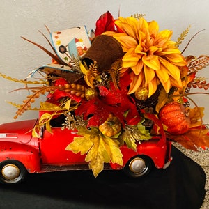 Autumn Fall Red Truck, Fall Decor - Etsy