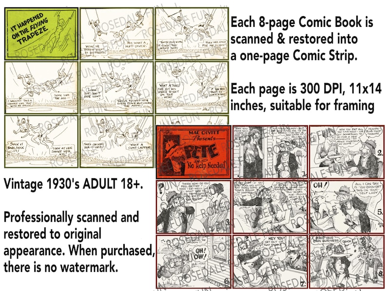 8 Tijuana Bibles Adult Erotic Comic Books Authentic & - Etsy