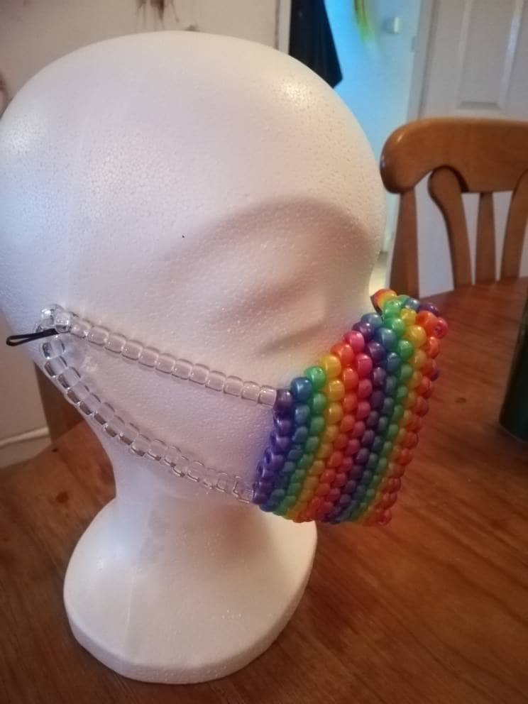 Rainbow Kandi Mask - Etsy