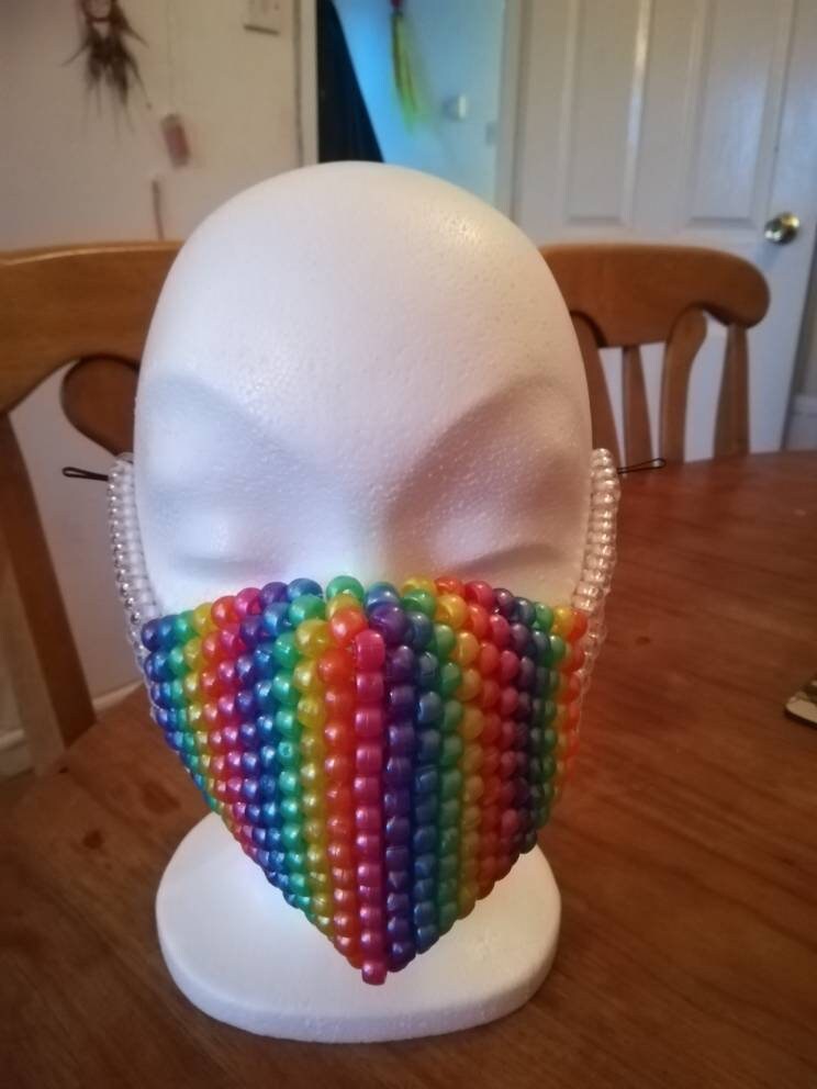 Rainbow Kandi Mask - Etsy