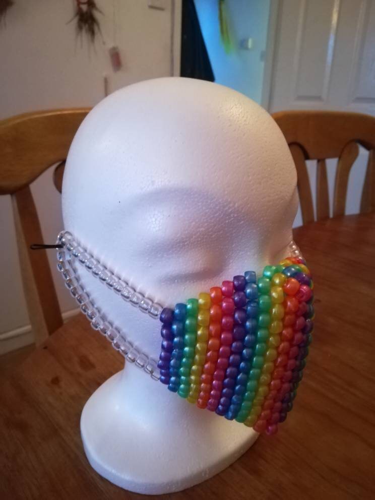 Rainbow Kandi Mask - Etsy