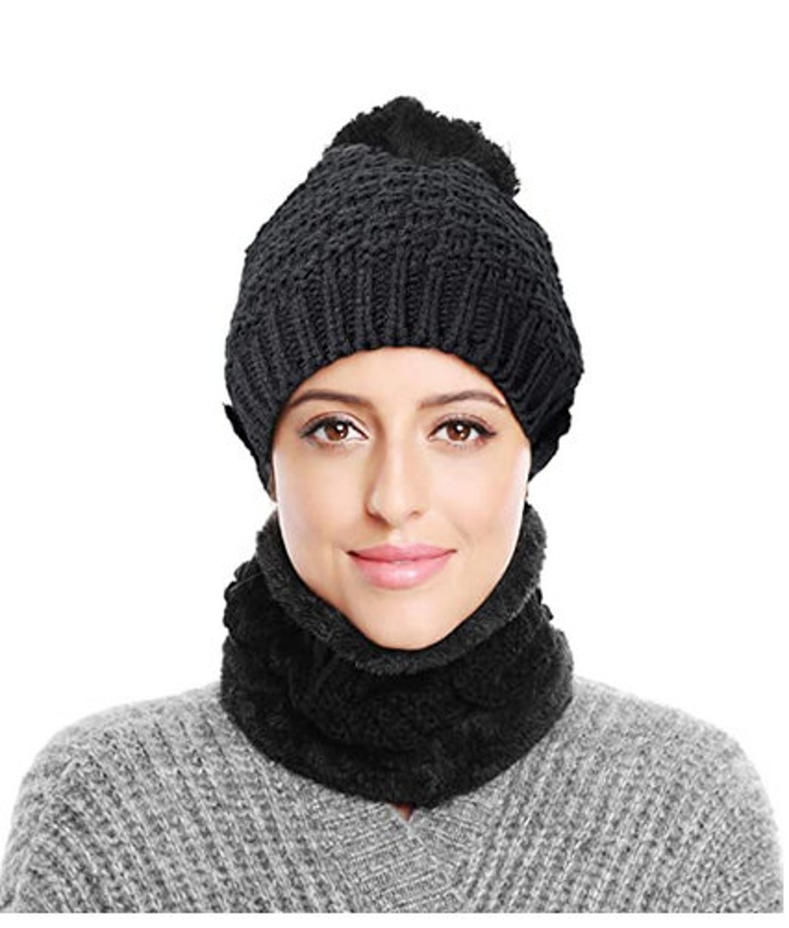 Fashion Winter Knit Beanie Cap Hat Scarf Neck Warmer Face | Etsy