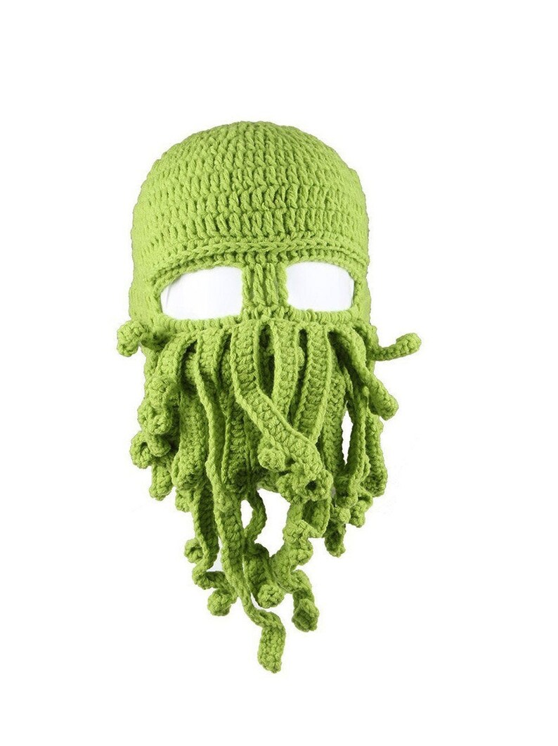 Tentacle Octopus Knit Beanie Hat Caps Beard Halloween Costume | Etsy