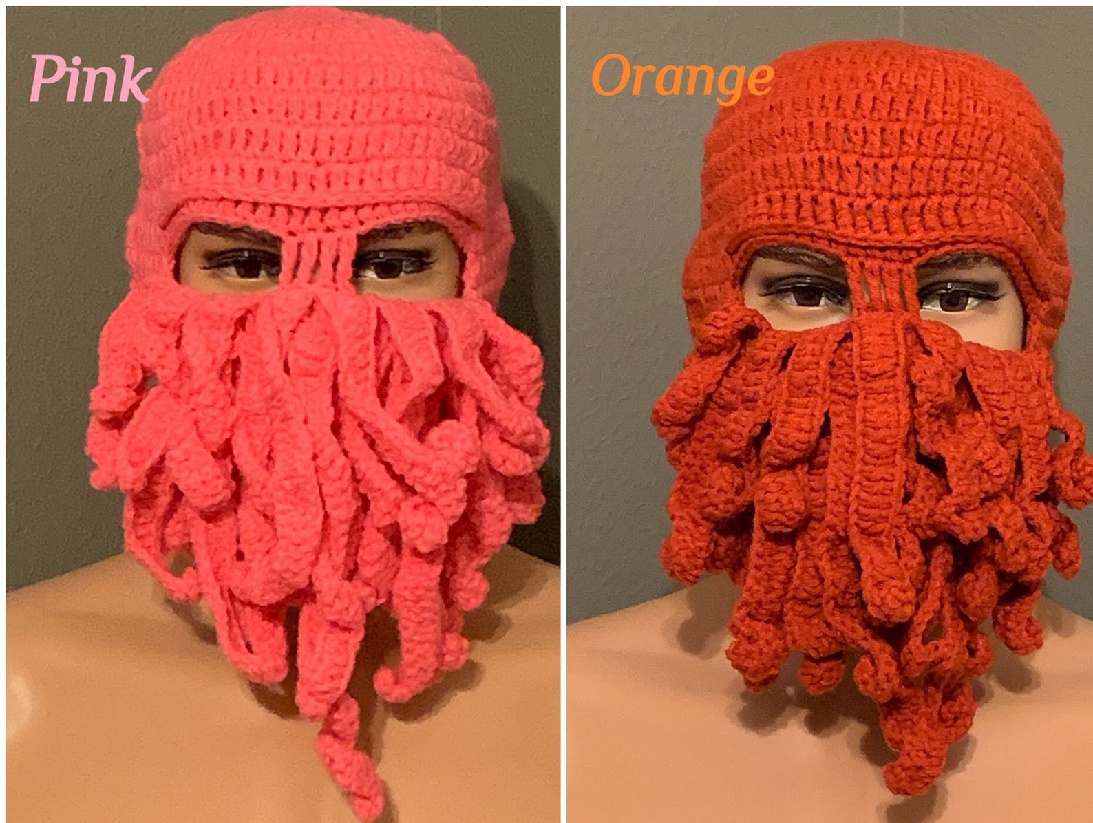 Tentacle Octopus Knit Beanie Hat Caps Beard Halloween Costume - Etsy