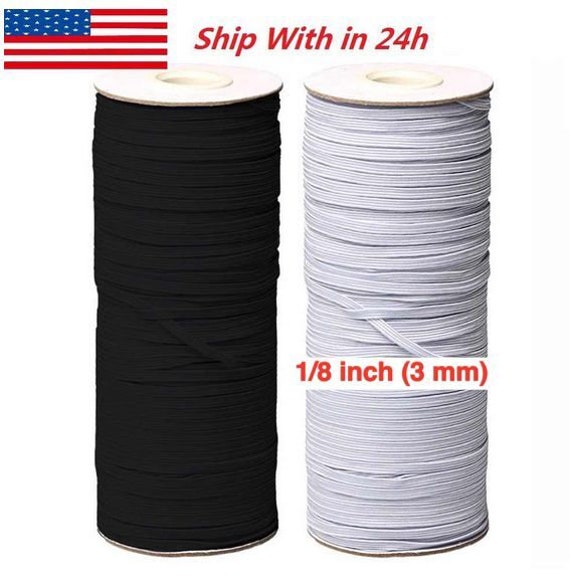 Elastic String for Sewing 1/8 Inch Black or White Elastic | Etsy