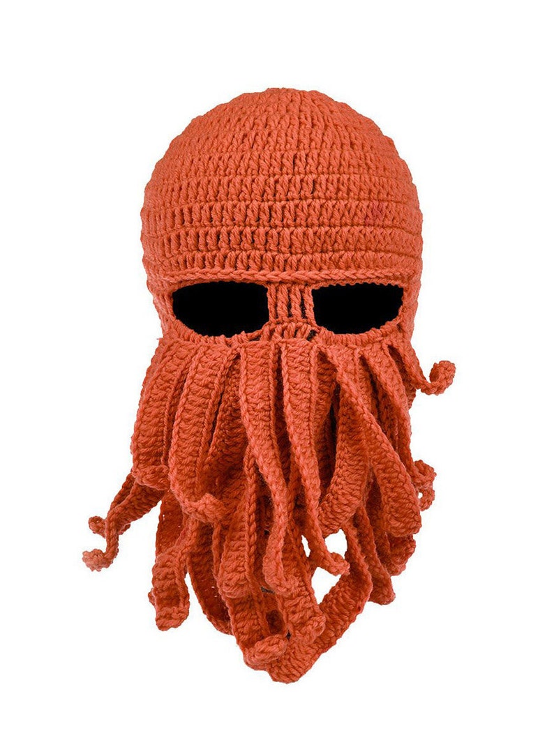 Tentacle Octopus Knit Beanie Hat Caps Beard Halloween Costume | Etsy