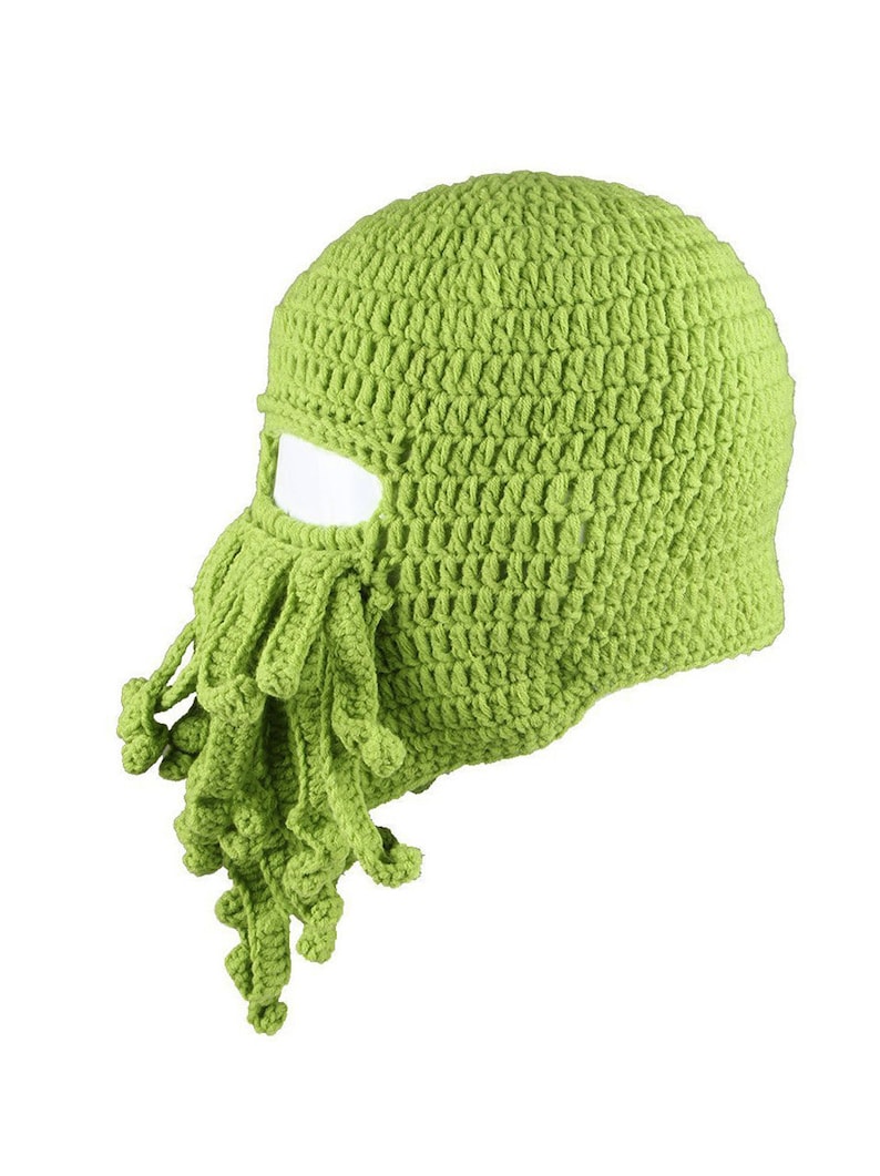 Tentacle Octopus Knit Beanie Hat Caps Beard Halloween Costume | Etsy