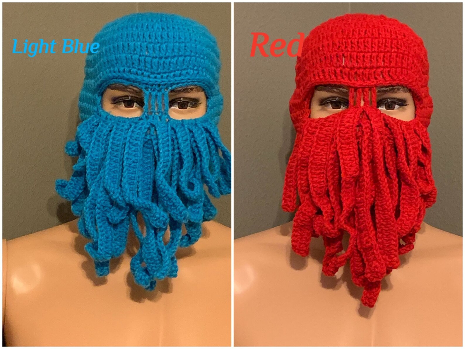 Tentacle Octopus Knit Beanie Hat Caps Beard Halloween Costume - Etsy