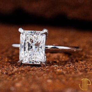 Radiant Cut Moissanite Engagement Ring Radiant Cut Engagement Ring ...