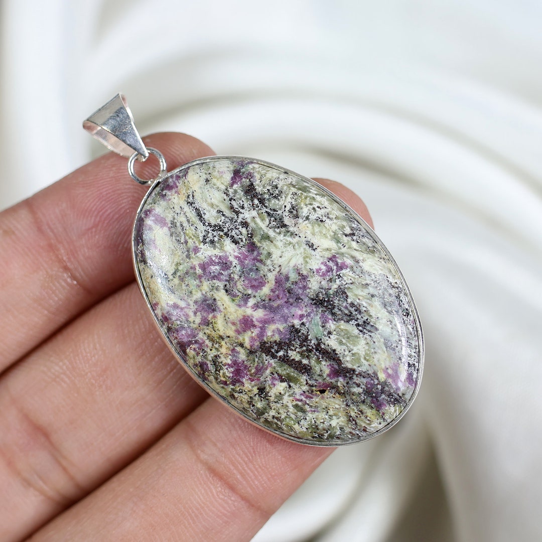 Natural African Fuchsite Pendant, Pink Fuchsite Pendant, Ruby Fuchsite ...