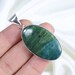 Natural Green Larsonite Pendant, Oval Pendant, Sterling Silver Pendant ...