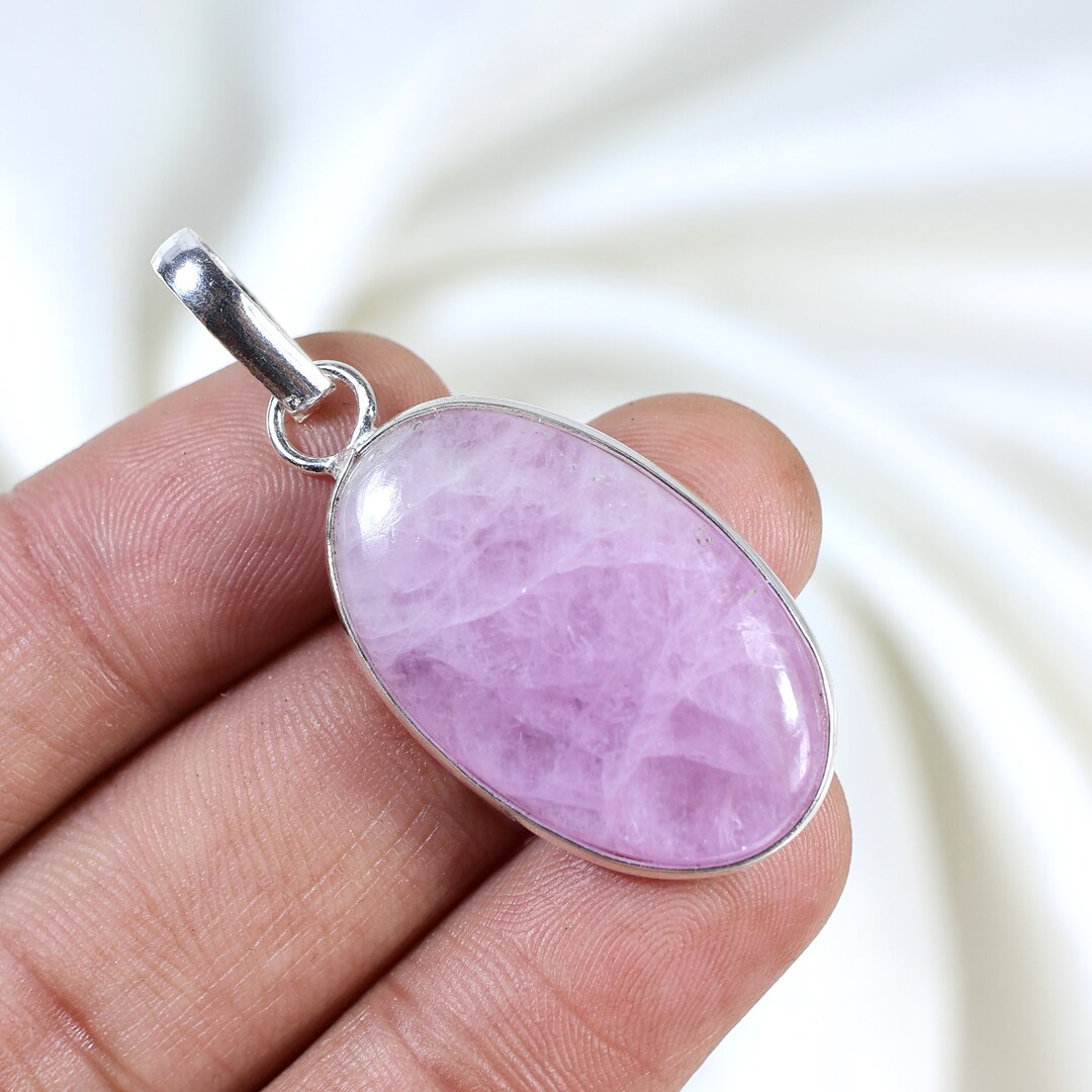 Top Pink Kunzite Gemstone Pendant, Bezel Pendant, Oval Pendant, Crystal ...