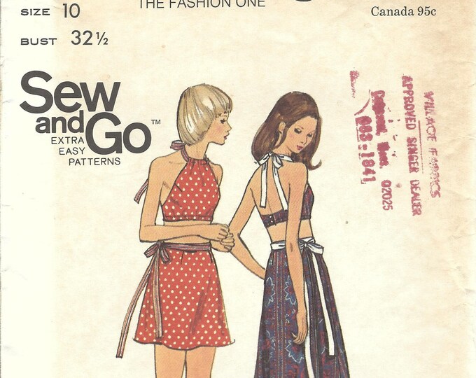 Butterick 6719 – Misses’ Halter Top and Skirt in 2 Lengths – Daisy ...