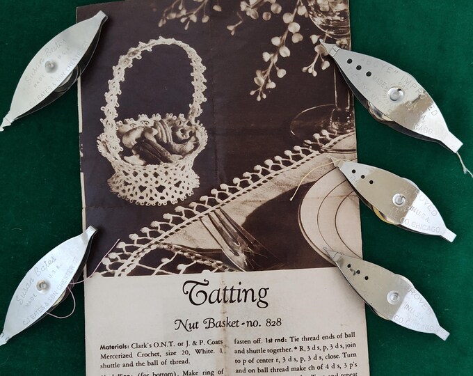 Set of Five Metal Tatting Shuttles Boye and Susan Bates Brands Vintage ...