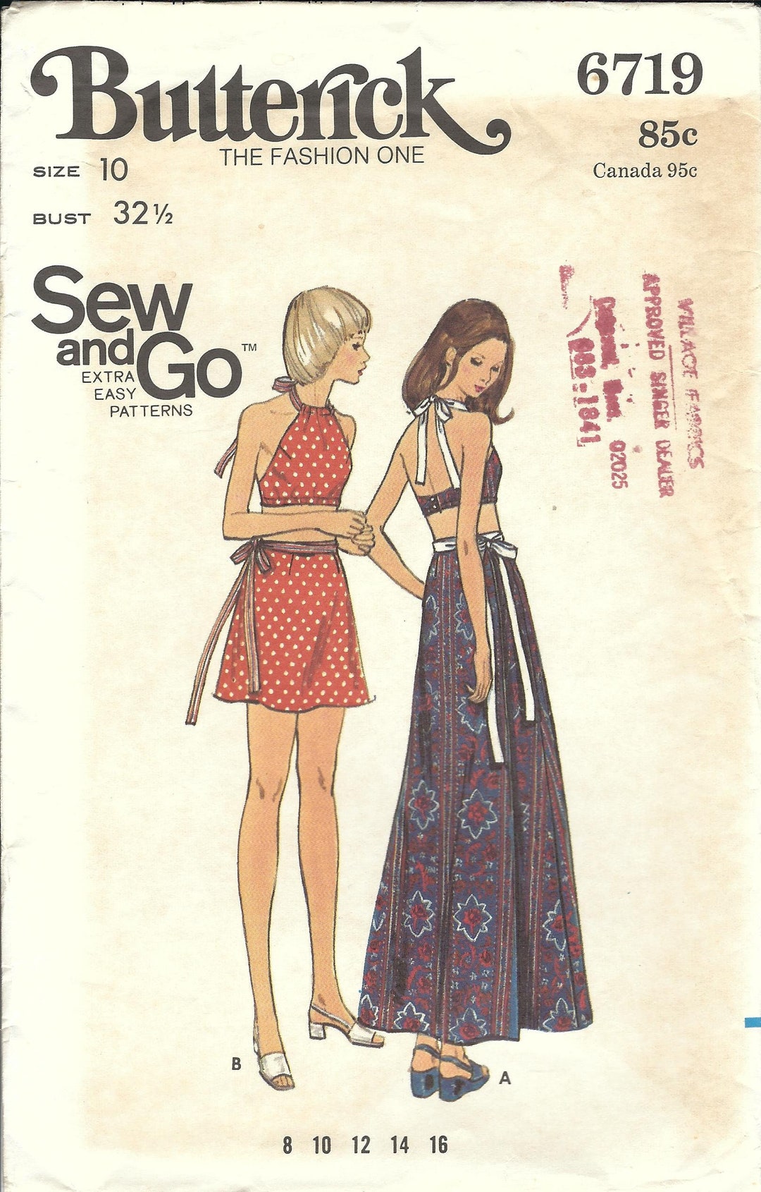 Butterick 6719 – Misses’ Halter Top and Skirt in 2 Lengths – Daisy ...