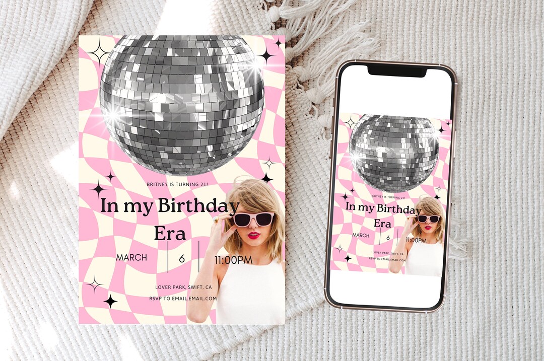 Swiftie Birthday Invitation Customized Printable 5x7 or Digital - Etsy