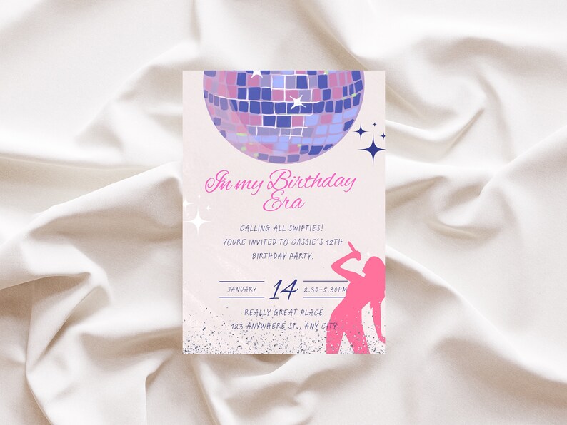 Taylor Swift Birthday Invitation || INSTANT DOWNLOAD -swiftie Party ...