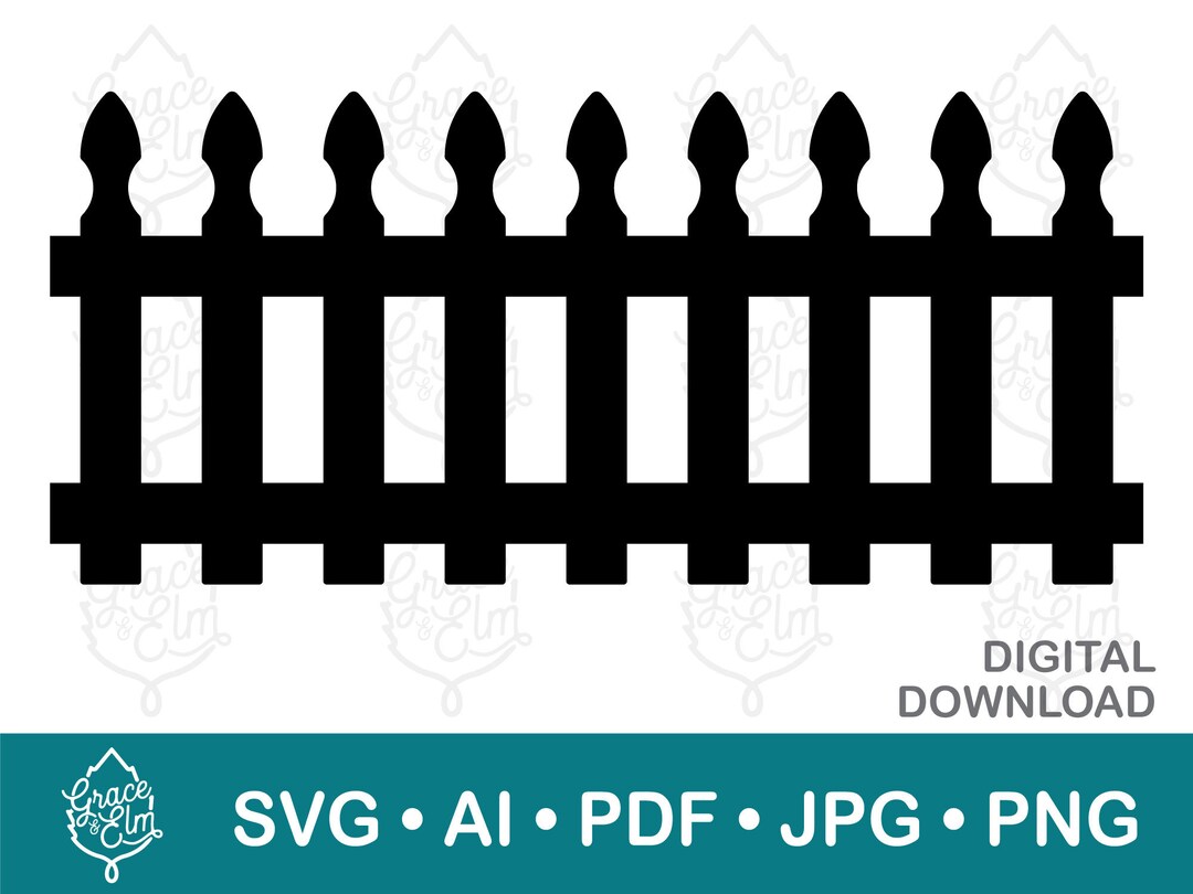 Picket Fence Svg - Fence Cut File - Digital Download - Svg Png Pdf Ai ...