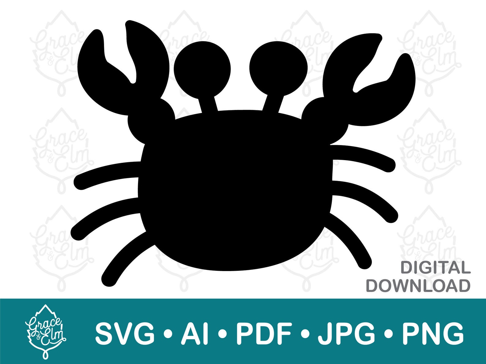 Crab Crab Svg Beach Cut Files Summer SVG Instant - Etsy