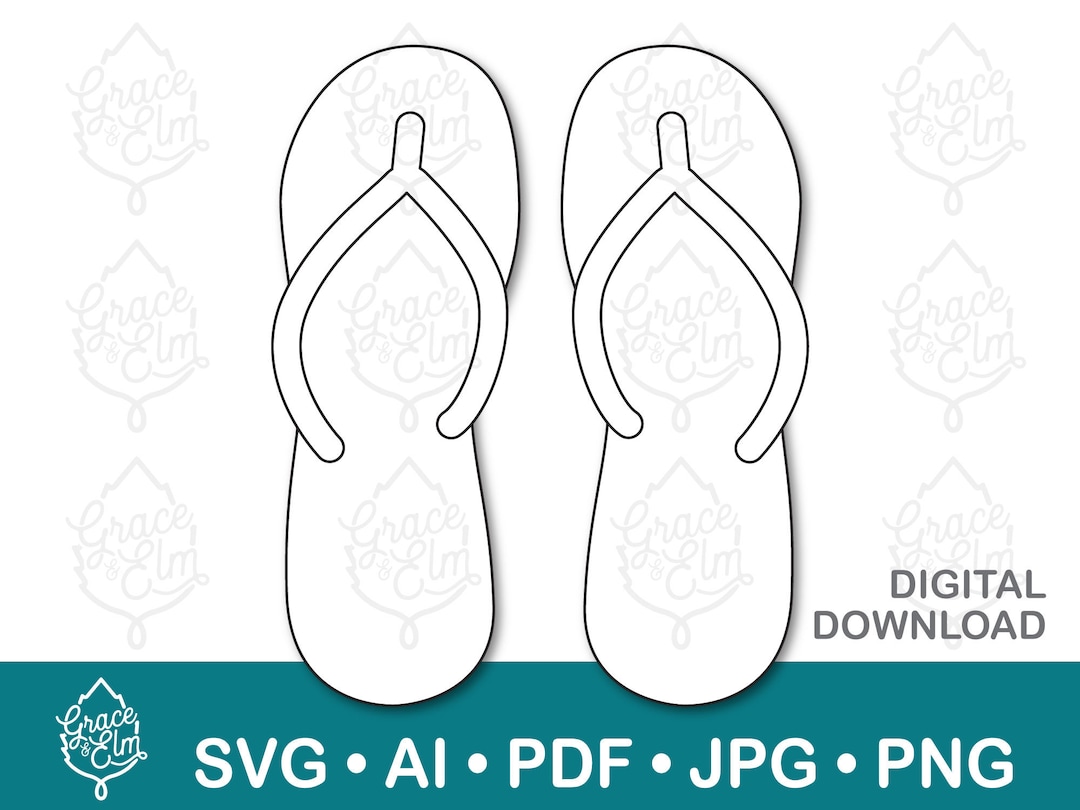 Flip Flop Set Digital Download , Vector Format, Silhouette - SVG, AI ...