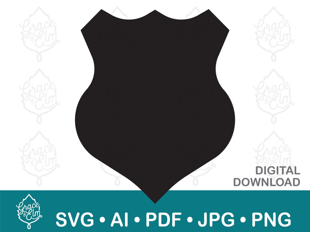 Police Badge Svg - Badge Silhouette - Laser Cutting File - Instant ...