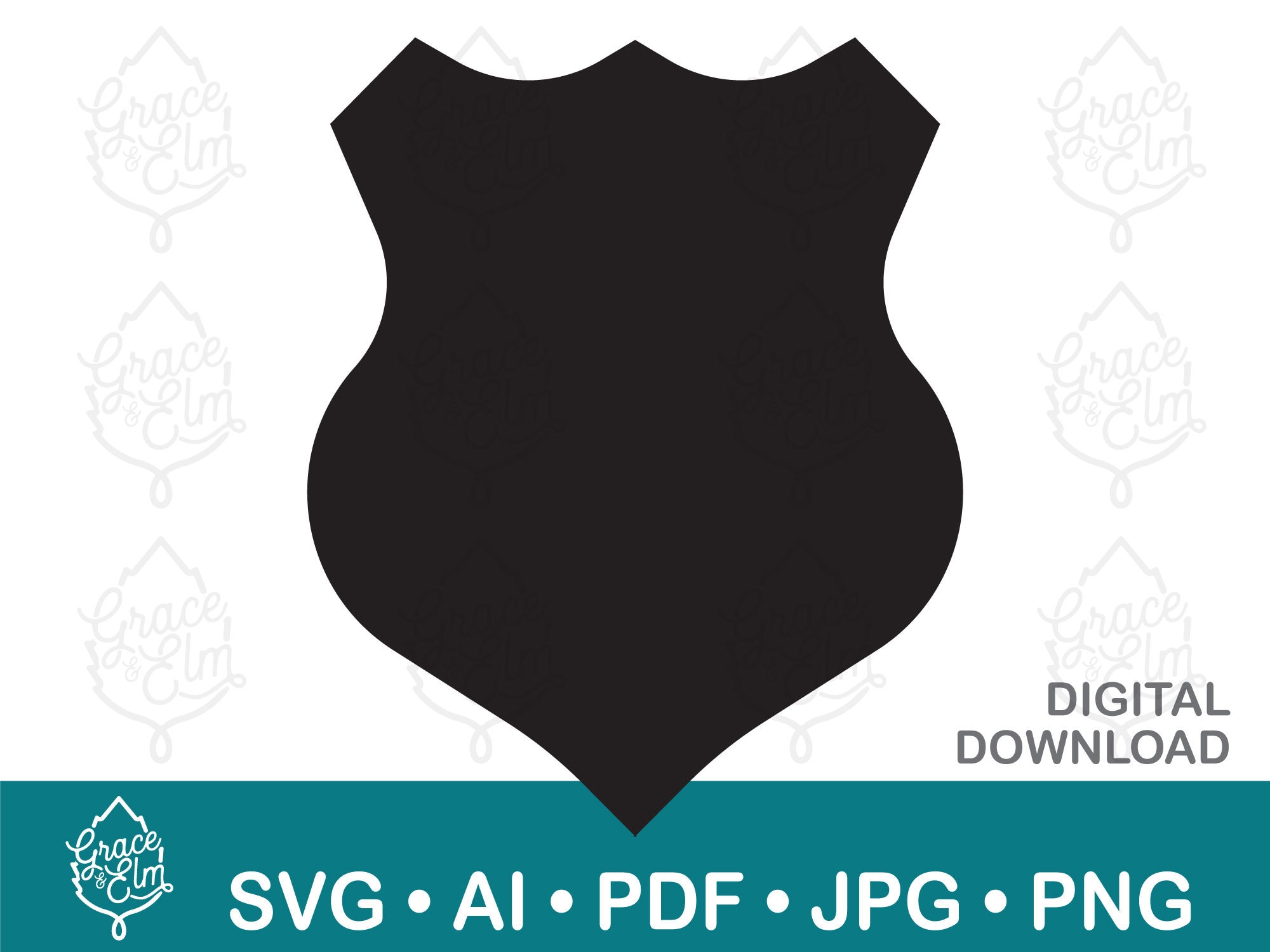 Police Badge Svg - Badge Silhouette - Laser Cutting File - Instant ...