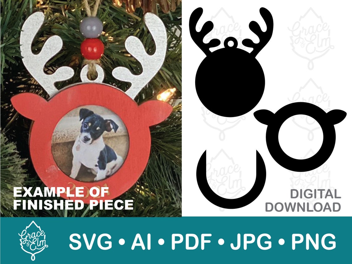 Reindeer Ornament SVG - Christmas Ornament - Digital Download - DIY ...
