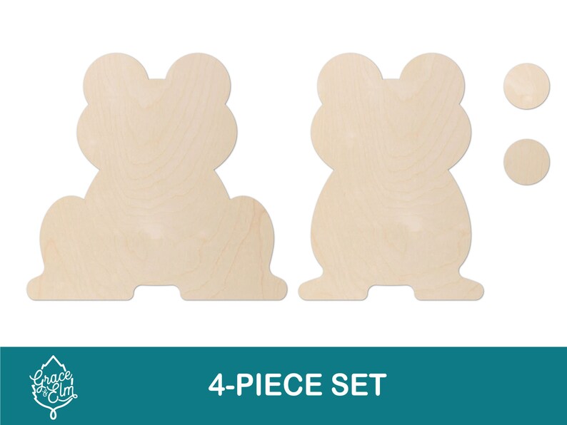 Frog 4-piece Set Laser Cut Frog Wood Sign Blanks Nursery Decor Laser ...