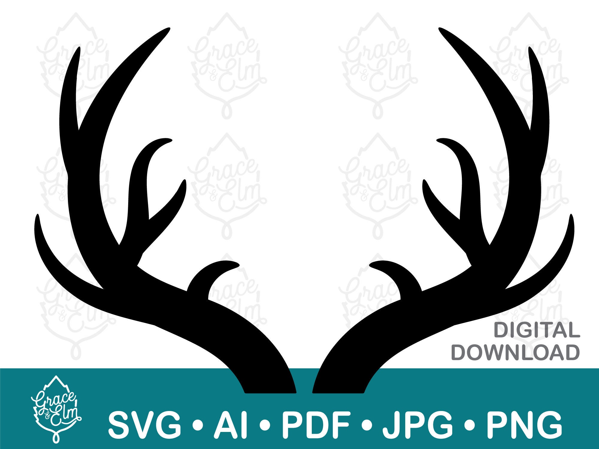 Antlers Svg - Woodland Animals - Laser Cut Files - Instand Download ...