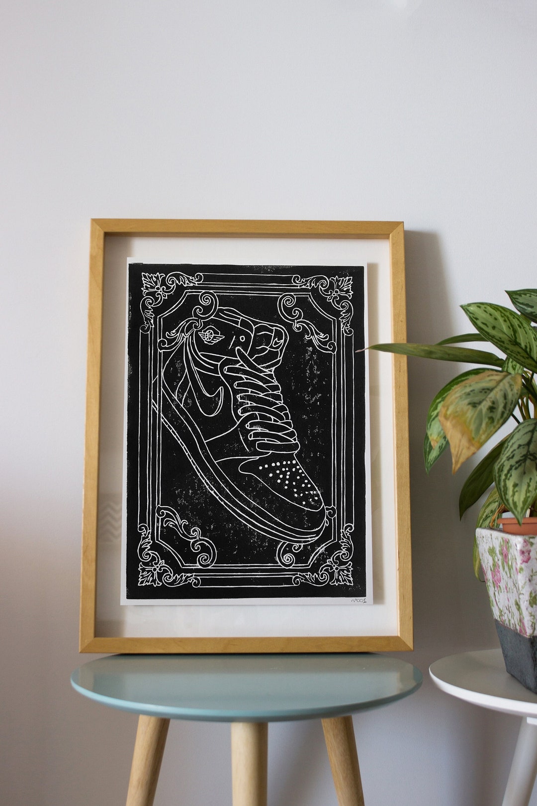 Nike Air Jordan 1 OG Retro High Linocut Poster - Print A3 Sneakers ...