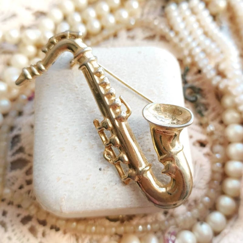 Saxophone Brooch - Etsy